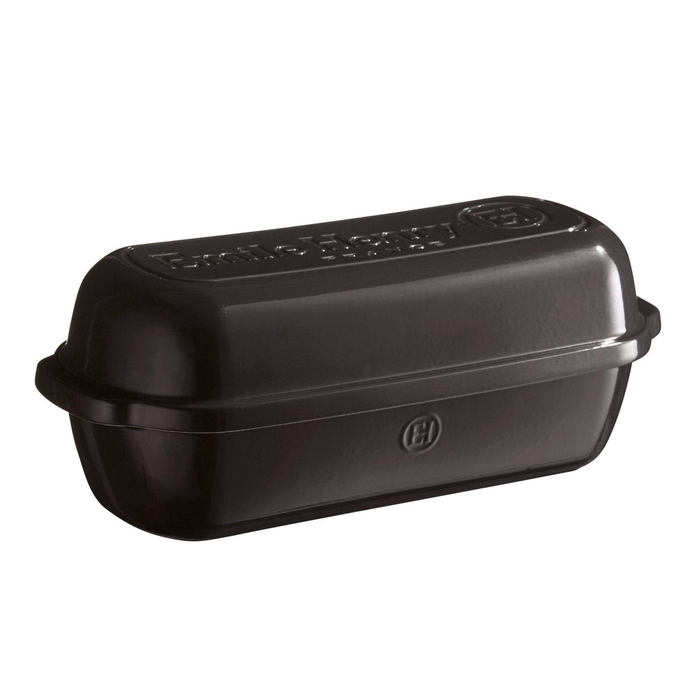 Large Bread Loaf Baker Burgundy & Charcoal | Ceramic Bread Baker